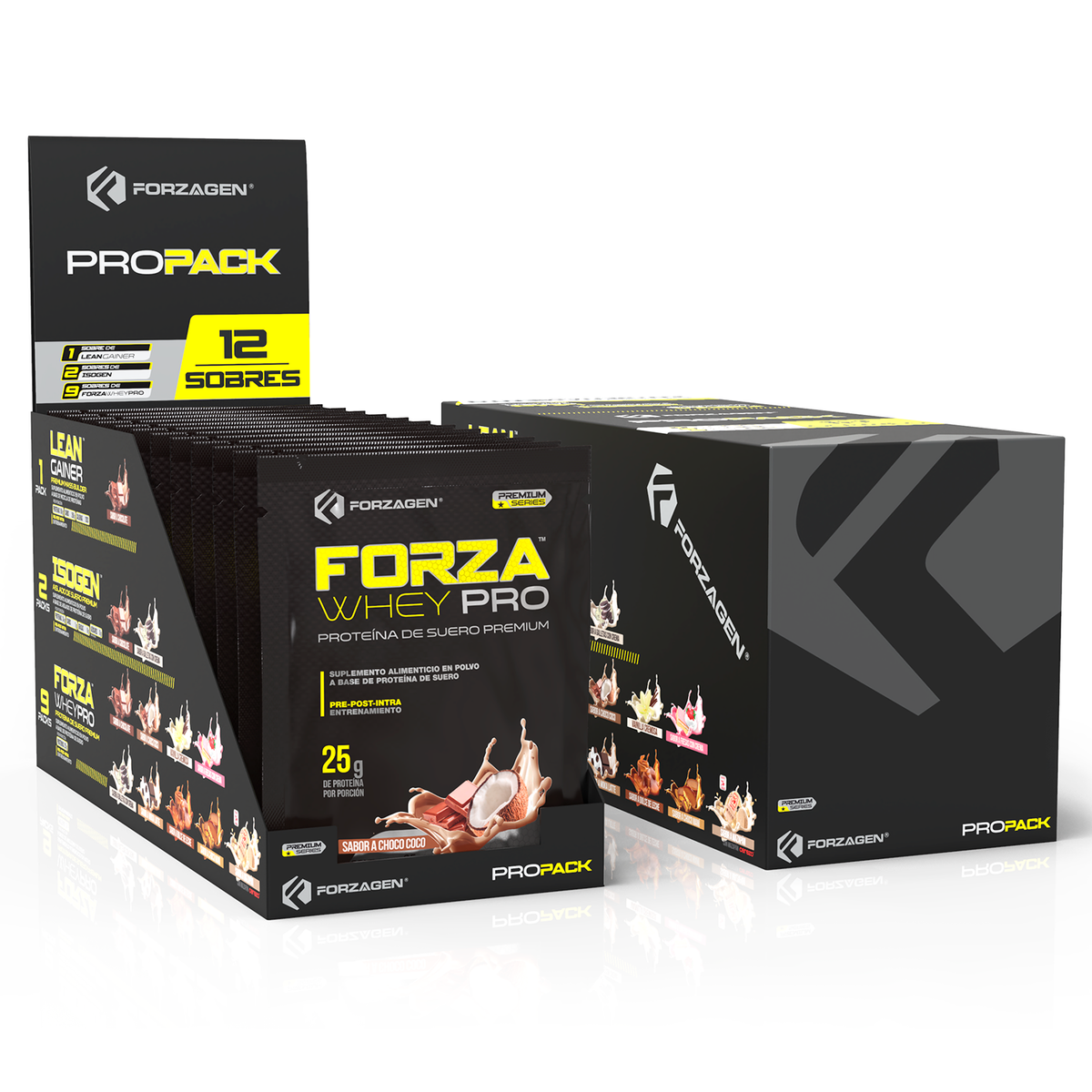 Pack de Proteínas Whey, Iso y Gainer | Forzagen ProPack | 12 Sobres | – Forzagen Mexico